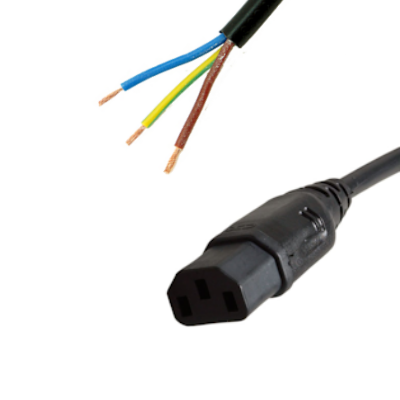 Leads Direct | IEC C13 to Stripped Ends – 1.00mm Cores – Mains Lead – 2m