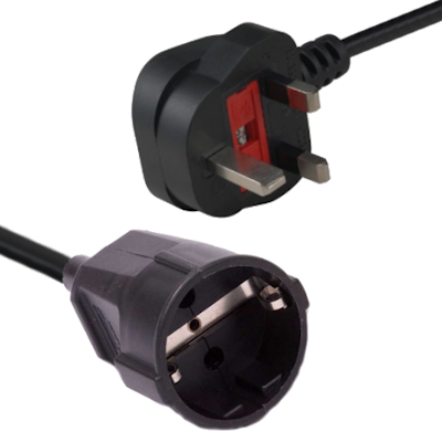 Leads Direct | UK Plug to Schuko Extension Socket – 1m